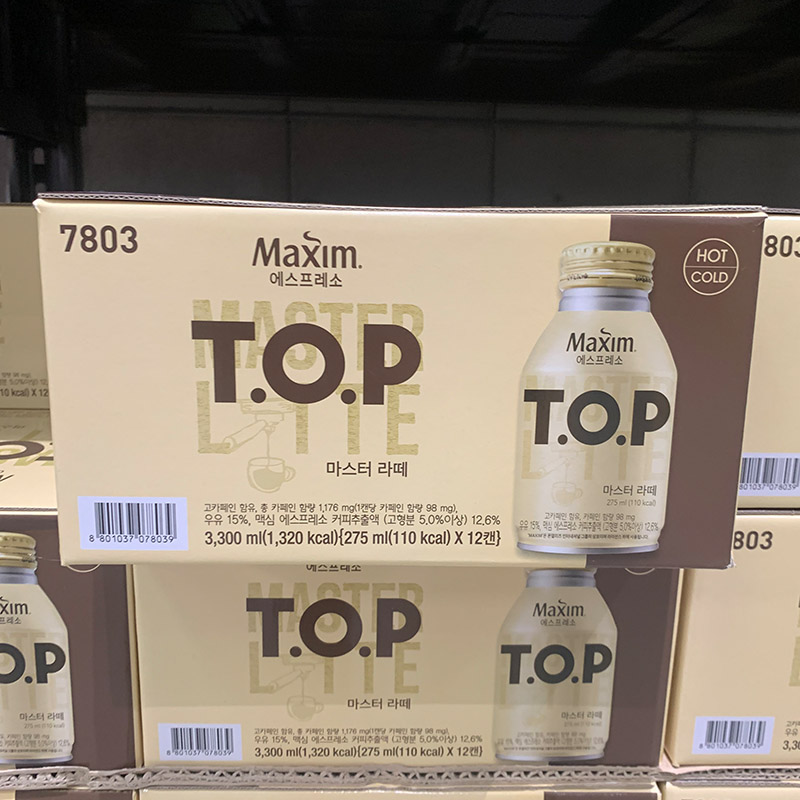 띵굴마켓 : 맥심 TOP 마스터라떼 275ml x 12입
